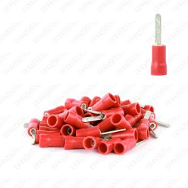 2.4mm Red Flat Blade Crimp Terminals (Single Grip) - 100 Pack